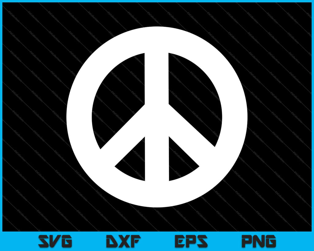 Peace sign white SVG PNG Files – creativeusarts