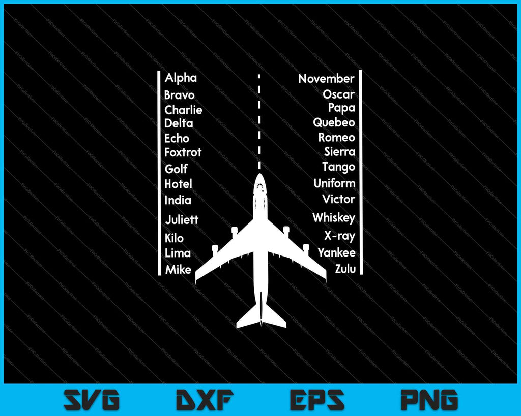 Phonetica Alphabet Pilot & Aviation Airplane SVG PNG Files – creativeusarts