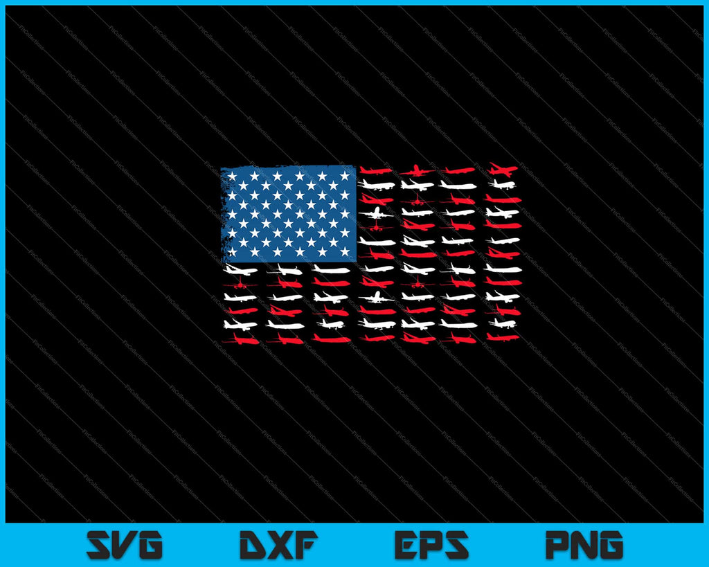 Pilot Airplane American Flag Svg Files – creativeusarts