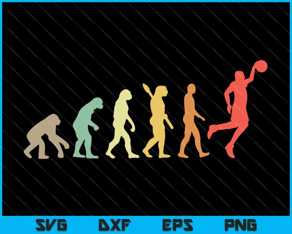 Retro Basketball Evolution SVG PNG Files – creativeusarts