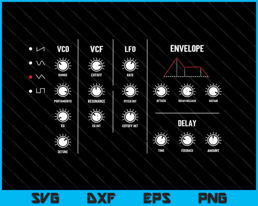 Retro Synthesizer Analog Synth Buttons DJ Studio SVG PNG Files ...