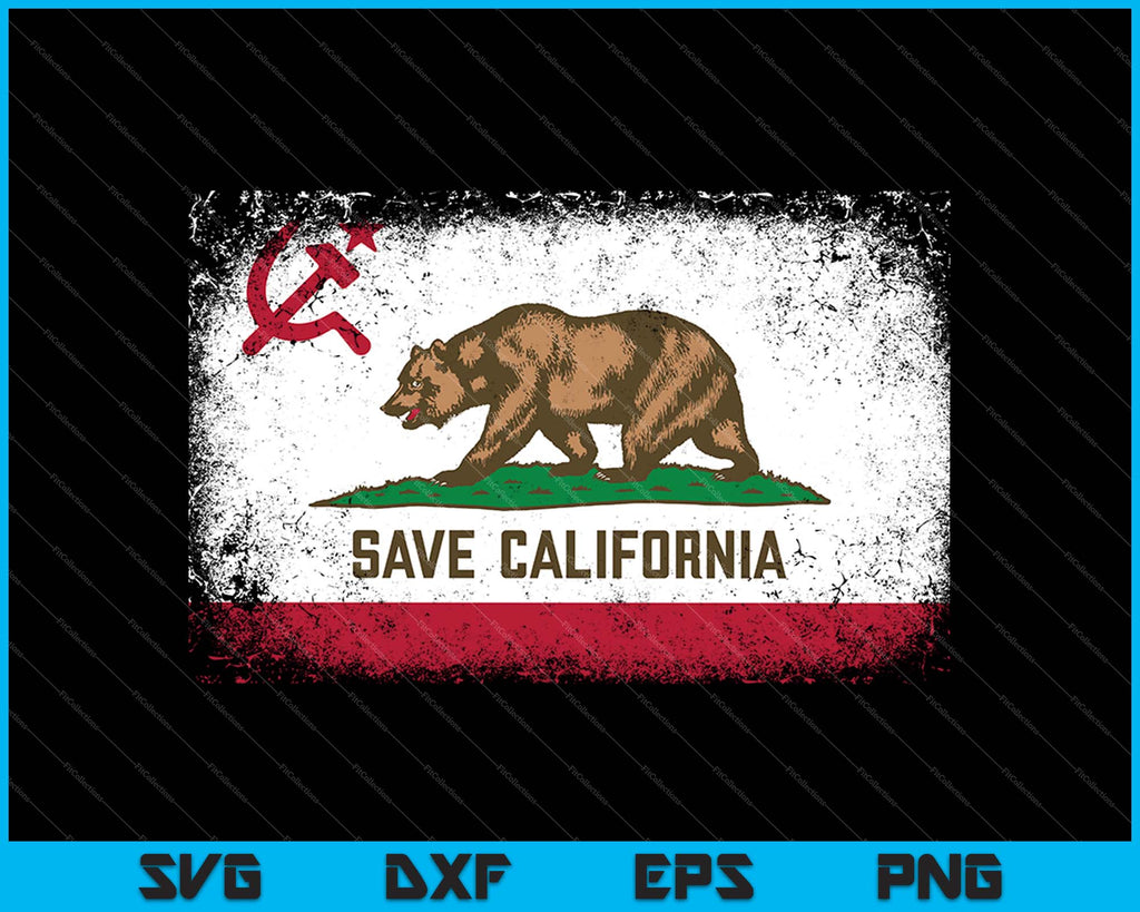 Save California SVG PNG Cutting Printable Files – creativeusarts
