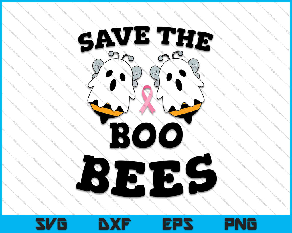 Save The Boo Bees Breast Cancer Awareness Halloween SVG PNG Files ...