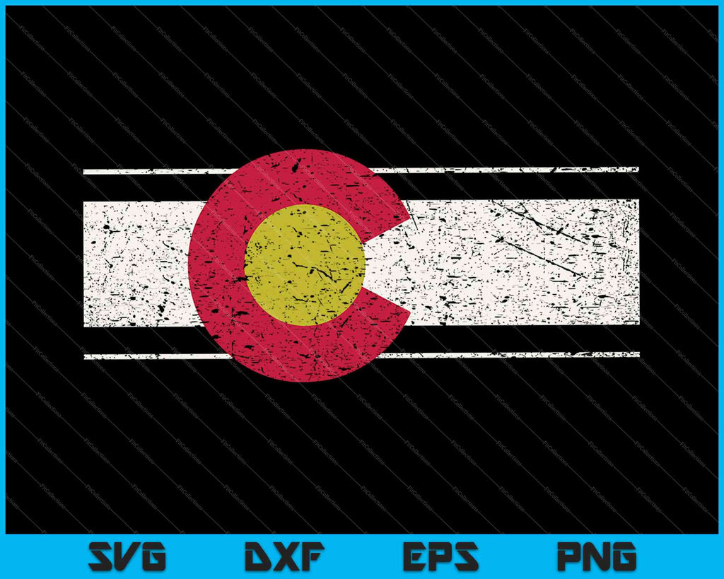 State Flag of Colorado Distressed Vintage Design SVG PNG Files ...
