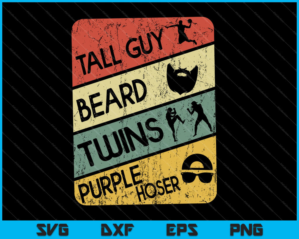 Tall Guy Beard Twins Purple Hoser SVG PNG Cutting Printable Files ...