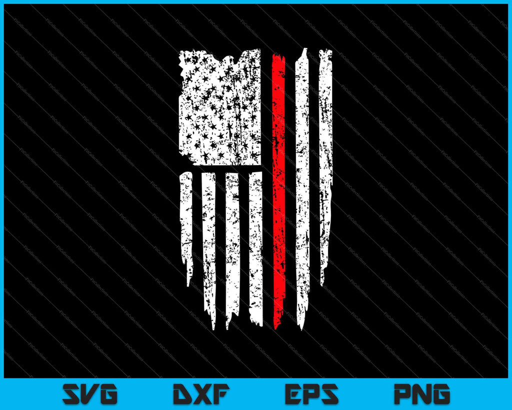 Thin Red Line American Flag SVG PNG Files – creativeusarts