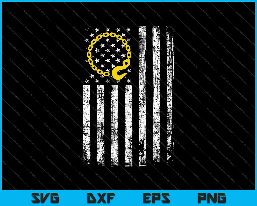 Tow Truck Driver American Flag SVG PNG Files – creativeusarts