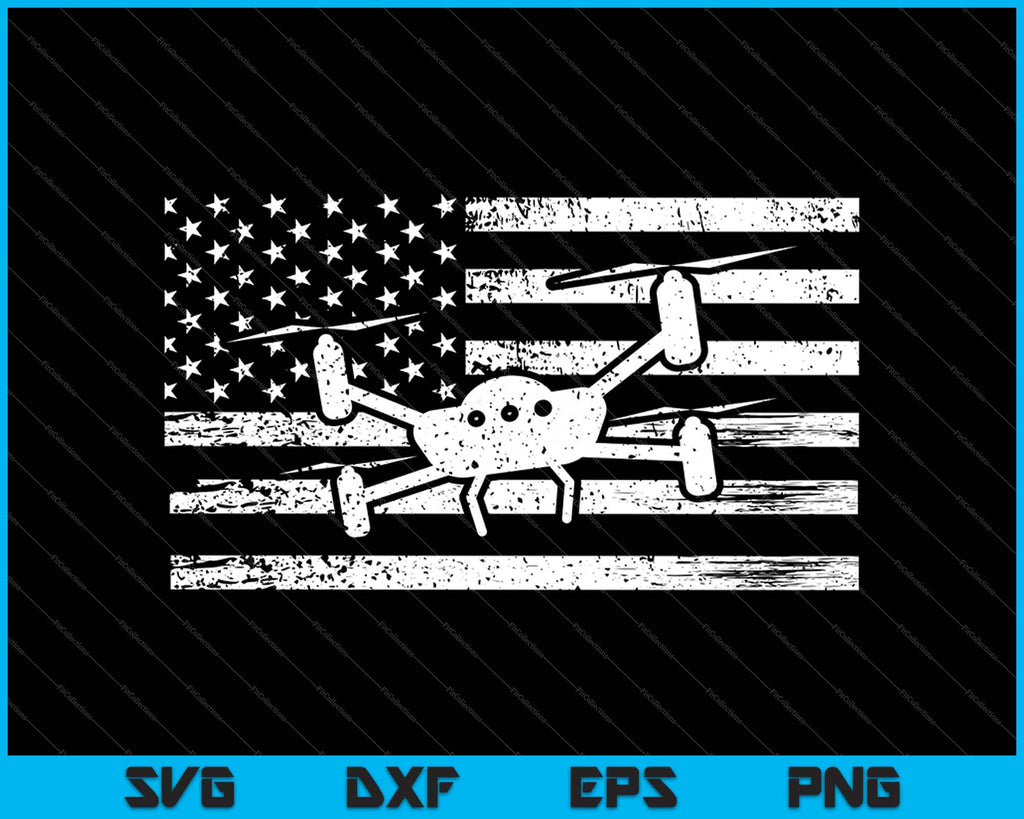 USA Flag FPV Drone Freestyle Race Quadcopter Pilot SVG PNG Files ...