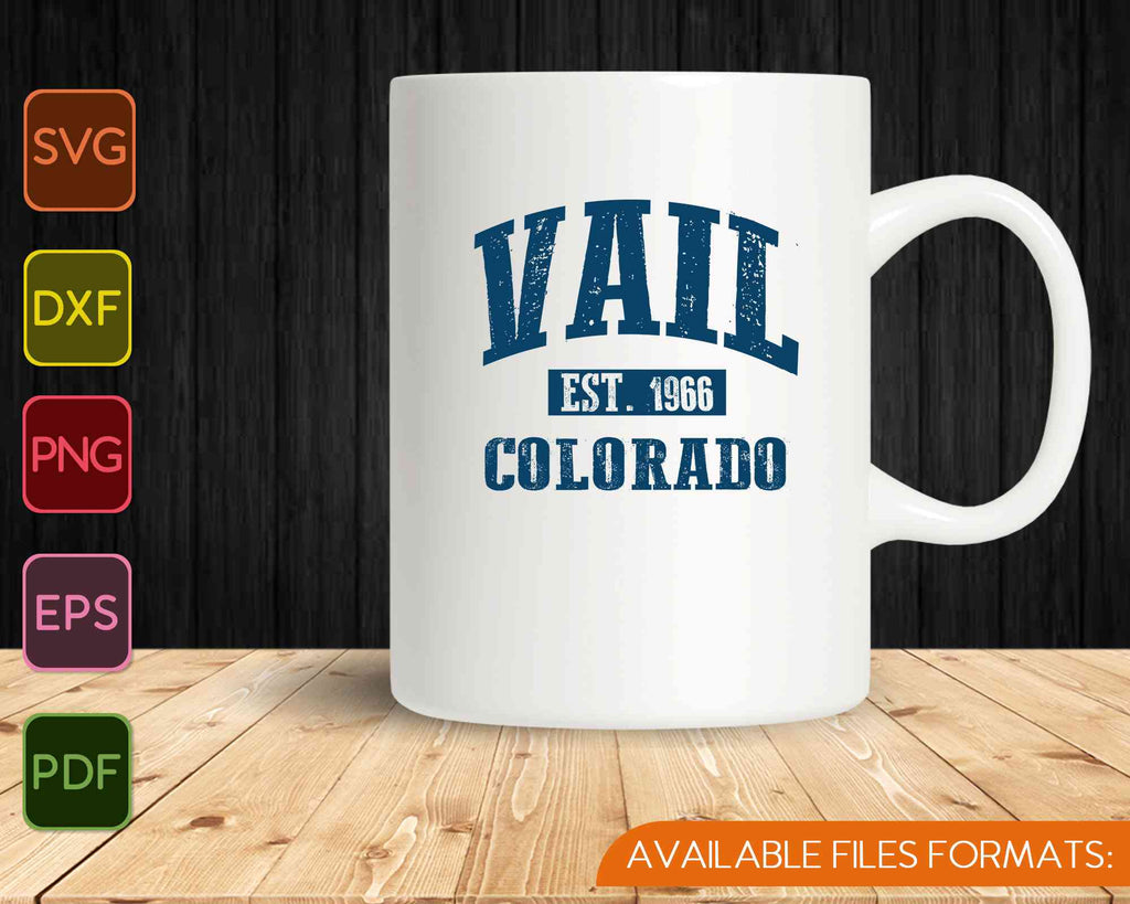 Vail Colorado CO Vintage Sports Design Navy Print SVG PNG Files ...