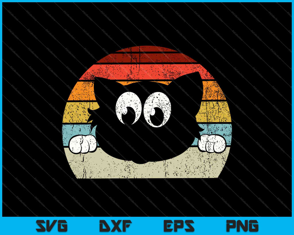 Vintage Black Cat Lover, Retro SVG PNG Files – creativeusarts