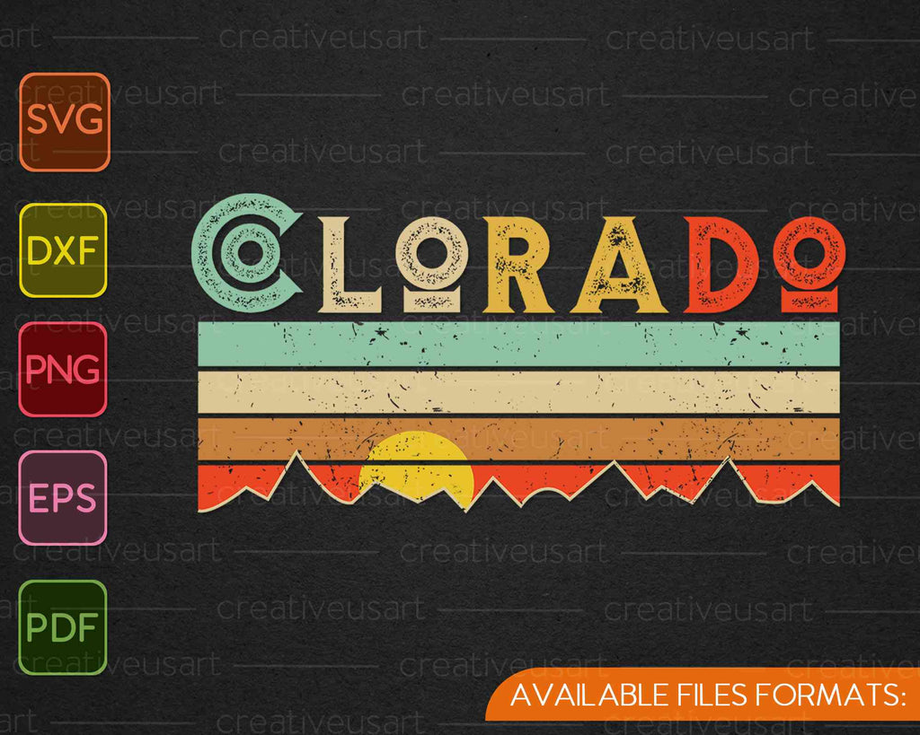 Vintage Retro 70s Colorado SVG PNG Cutting Printable Files – creativeusarts