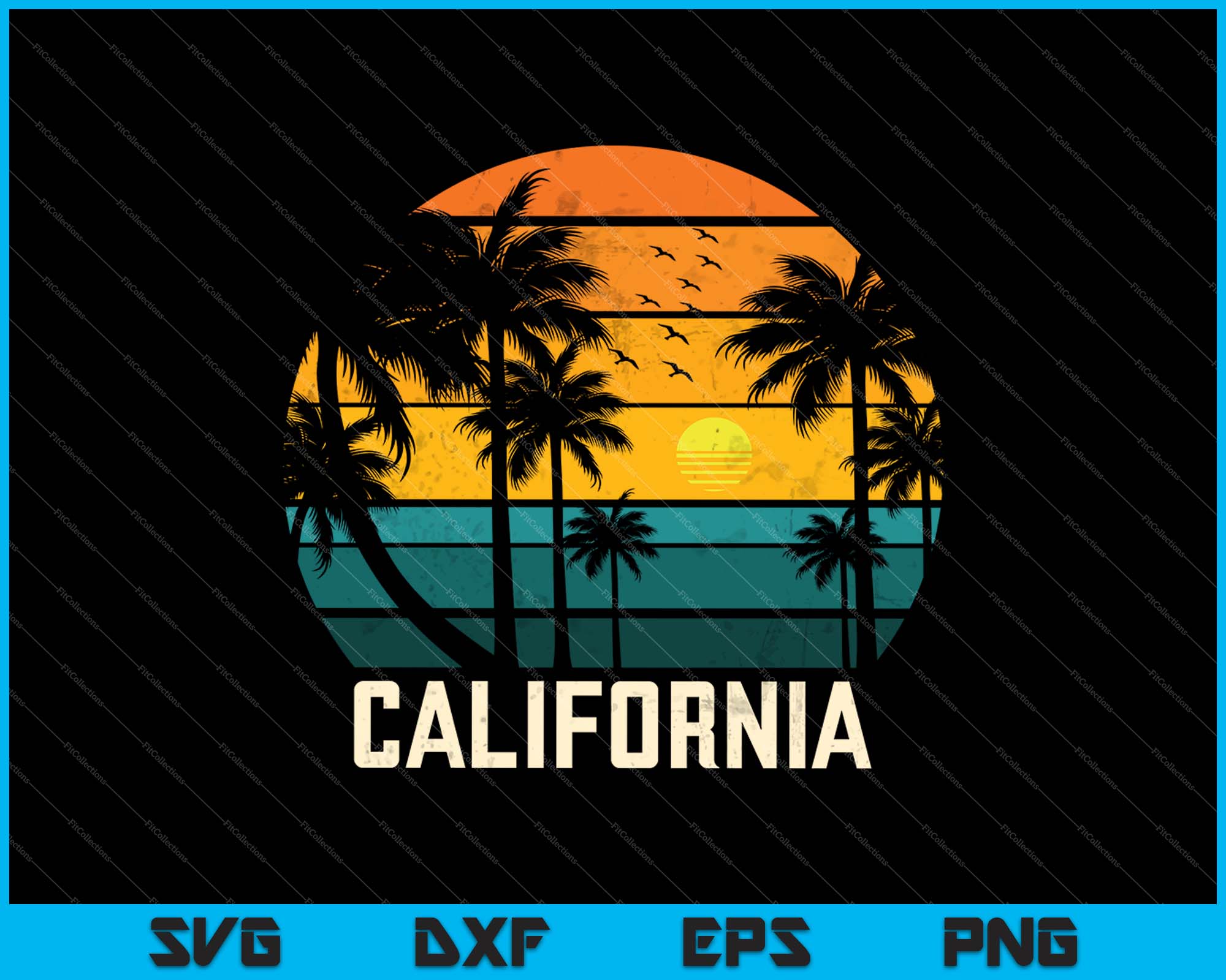 Vintage Retro California SVG PNG Cutting Printable Files – creativeusarts