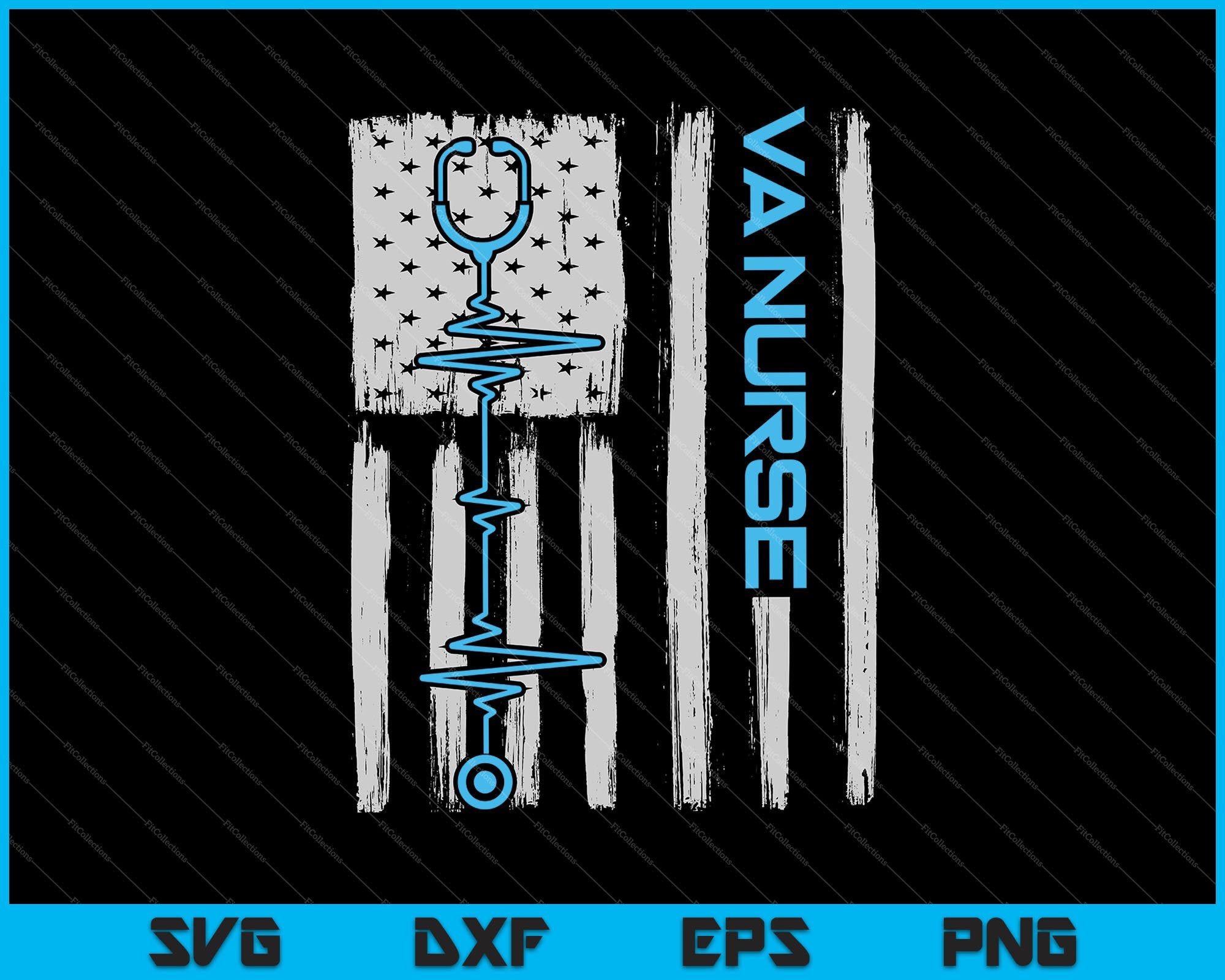 Vintage USA American Flag VA Nurse Patriotic SVG PNG Files – creativeusarts