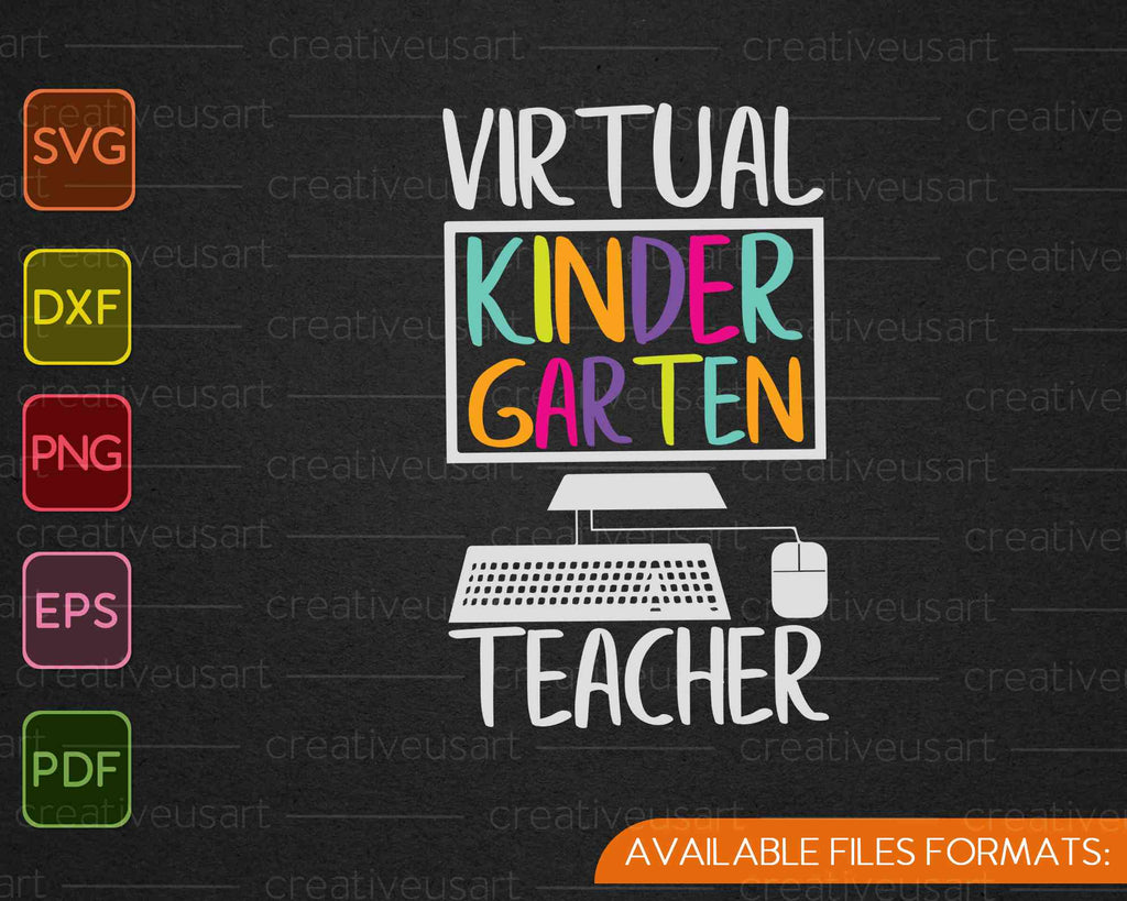 Virtual Kindergarten Teacher Distance Learning SVG PNG Files ...
