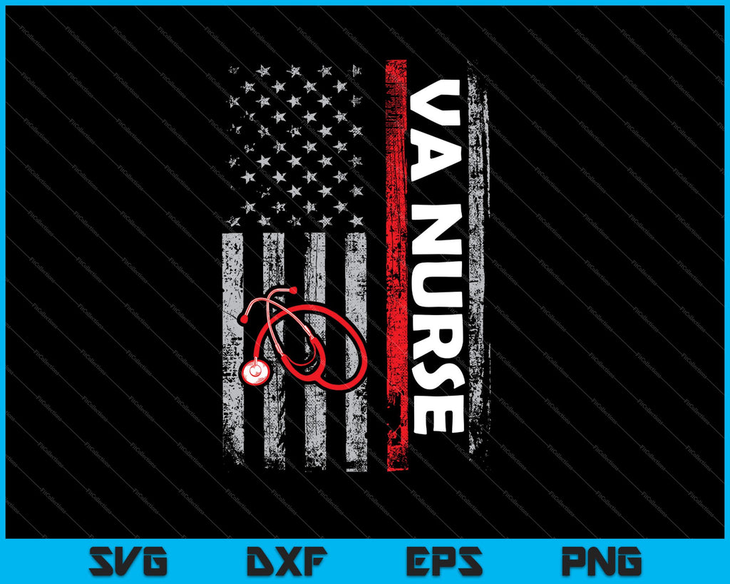 Women's American Flag VA Nurse Patriotic SVG PNG Files – creativeusarts