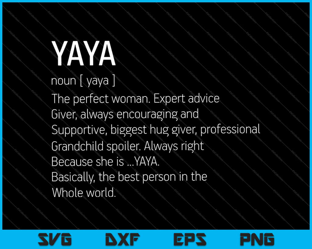 Yaya definitie oma moederdag SVG PNG-bestanden – creativeusarts