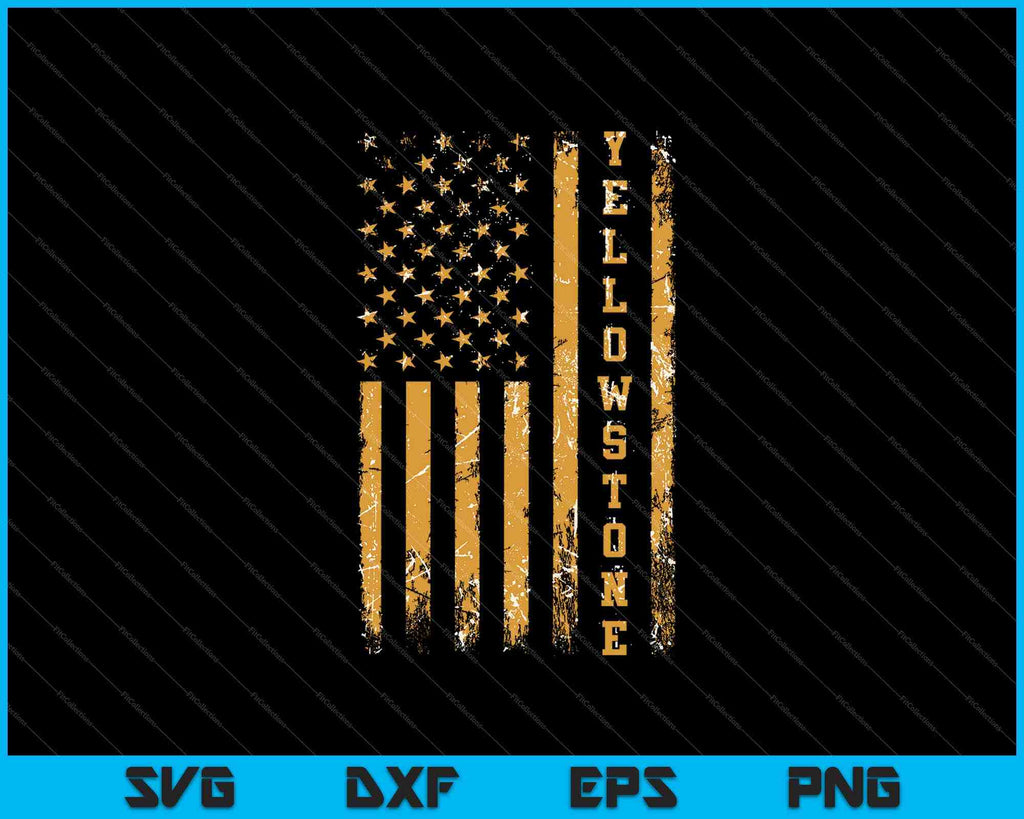 Yellowstone American Flag USA National Park SVG PNG Files – creativeusarts